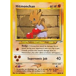 Pokemon Singles - Hitmonchan - 69/105 - Common - Unlimited Edition - Neo Destiny