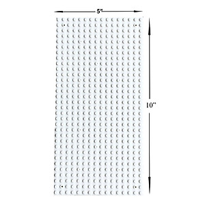 Building Bricks Block Base Plate - White 6 Pack of 5”X10” Baseplates - Compatible Major Brands Building Block Toys