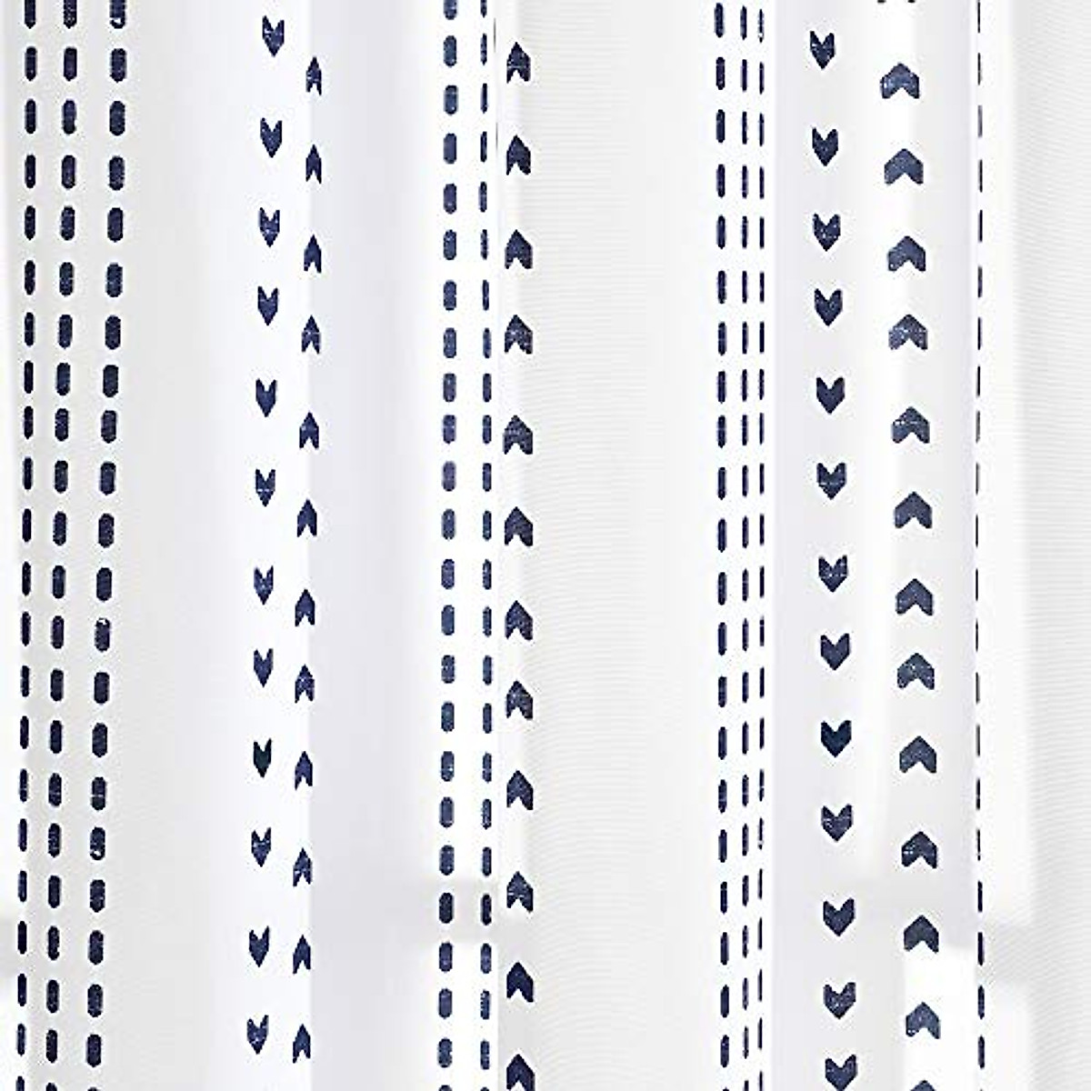 Lush Decor Hygge Stripe Window Curtain Panel Pair, 95" Long x 52" Wide, Navy & White