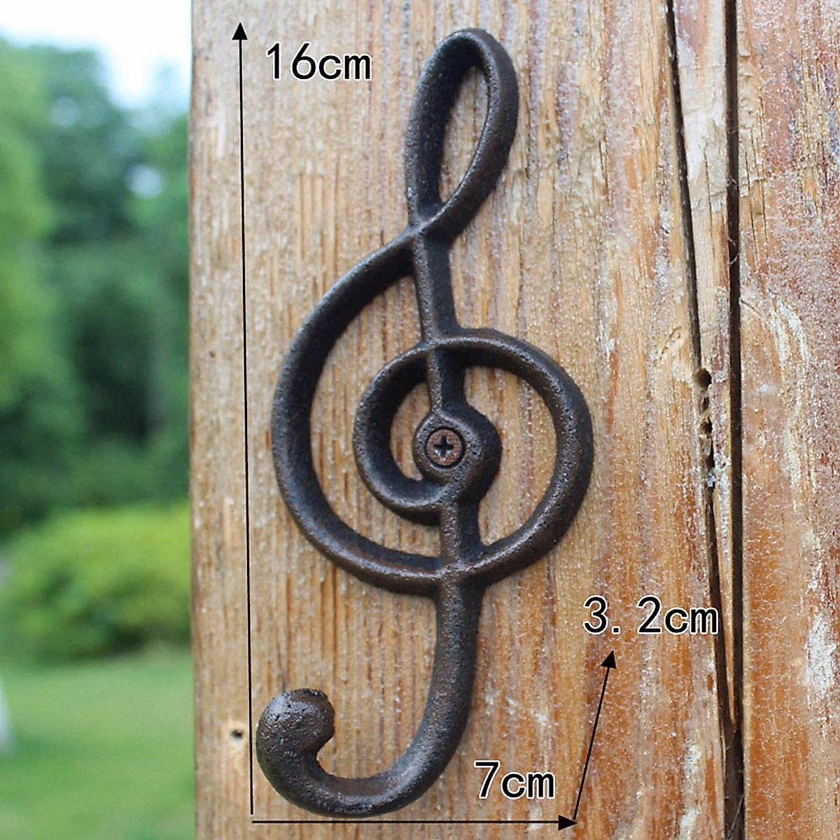 Hdtyyln Music Note Wall Hooks, 2 Pack Retro Cast Iron Note Hook Kitchen Hook Wall Hanging Wall Hanging Clothes and Caps Hook 6.3"X2.75" (Note)