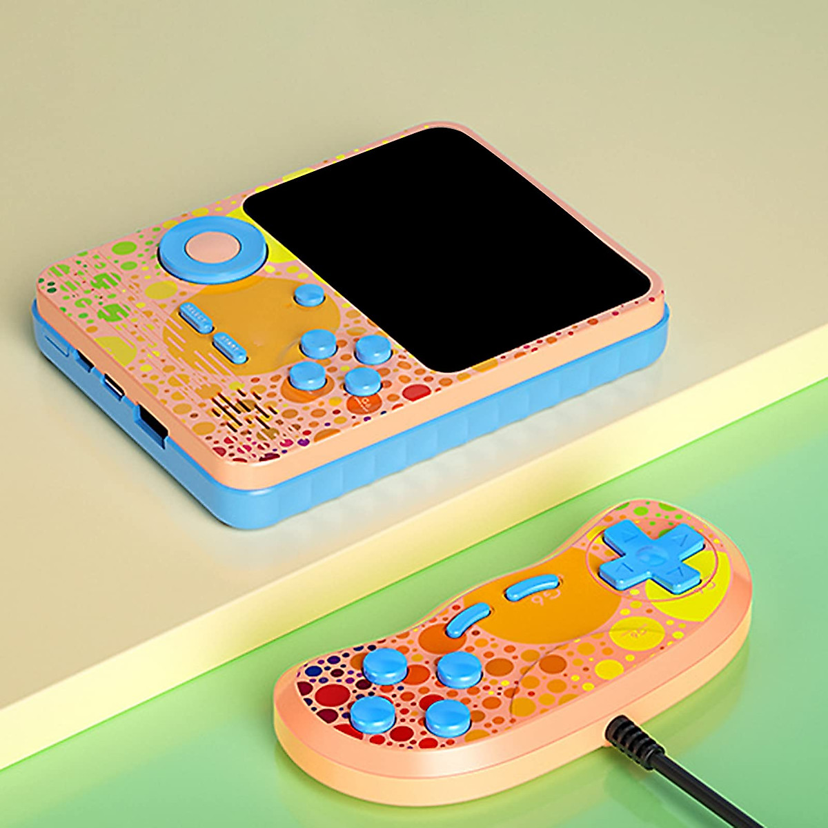 schicj133mm Game Machine Unisex 3.5 Inch Screen Video Game Console High Sensitivity Plug Play Pink