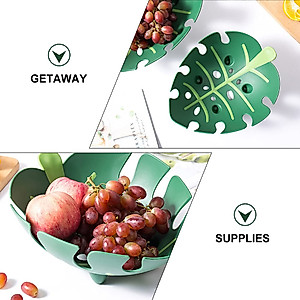 NUOBESTY Palm Leaves Plastic Snack Tray Summer Serving Platter Tropical Party Candy Fruit Plate Tea Coffee Food Dish for Jingle Beach Luau Hawaii Party Supplies Favors