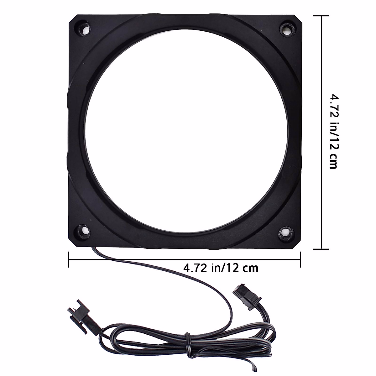 Addressable RGB Fan Halo, Airgoo 3 Packs Rainbow Fan Frame for 120mm Noctua PWM Fans, Compatible with 5V 3-pin ARGB Aura SYNC, Gigabyte RGB Fusion, MSI Mystic Light Sync M/B, Add Lighting to PC Fans