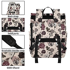 MNSRUU Roll Top Travel Backpack Rose Gothic Laptop Backpacks for Women Men School Book Bag for College Students, Carry On Casual Daypack Backpacks