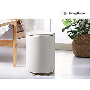 HANAMYA 10 Liter / 2.6 Gallon Cylindrical Trash Can with Press Top Lid, Round Garbage Bin, for Home, Office, Bathroom, Black