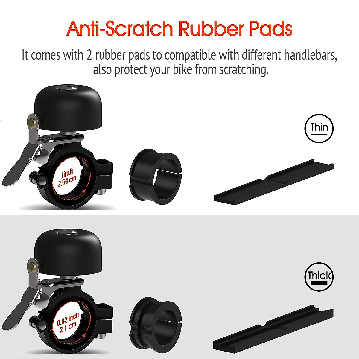 Bike Bell, Brass Bicycle Bell with Loud Long Sound Ringer for Adults and Kids, Road Bike and Mountain Bike Handlebars Cycling Accessories, Left and Right Hand Use