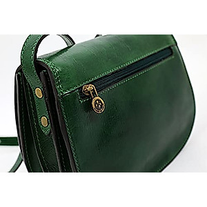 Time Resistance Leather Cross Body Bag for Women Shoulder Bag Messenger Purse (Green) - Gift Box Included