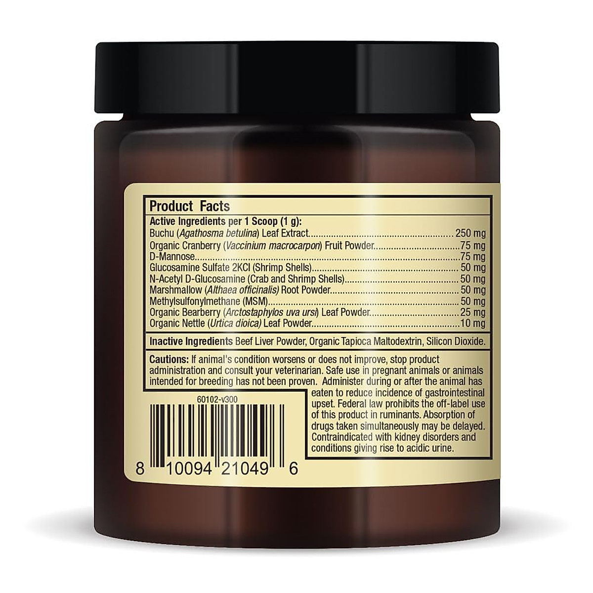 Bark & Whiskers Bladder Support, 3.17 Oz. (90 g), 90 Scoops, Supports Urinary Tract Health, with Cranbery & D-Mannose, Vet Formulated, Non-GMO, Dr. Mercola