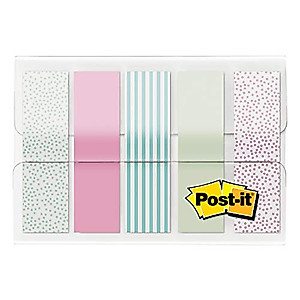 Post-it Pattern Flags, 100/On-the-Go Dispenser, .47 in, Gradient Pattern Collection (684-GRDNT)