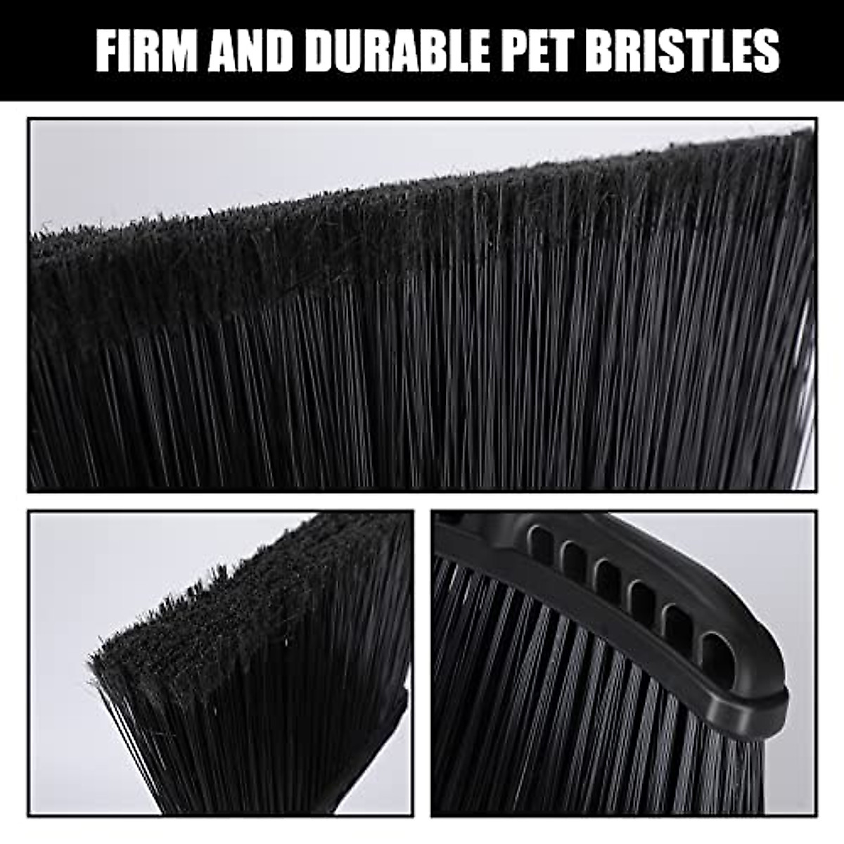 Outdoor Broom Commercial Heavy Duty Broom and Broom and Dustpan Set for Home with 180°Rotating Head Upright Large Dustpan with Comb Teeth