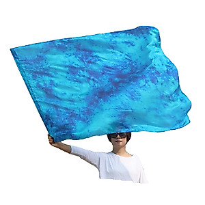 Winged Sirenny Porphetic Praise Dance Worship Flex Flags, 50" Rectangular Dance Ministry Streamer (Blue Moon)