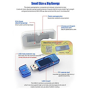 MakerHawk USB 3.0 Tester, USB Power Meter, 3.7-30V 0-4A Voltage Tester Multimeter, USB Current Meter Tester, IPS Color Display Voltmeter Ammeter, USB Charger Tester AT34
