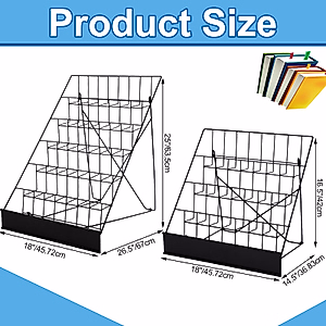 Ireer 2 Set 4 Tiered and 6 Tiered Wire Display Rack for Countertop, Book Display Rack Comic Book Magazine Newspaper Display Stand CD Greeting Card Shelf Stand Holder for Library Classroom Office