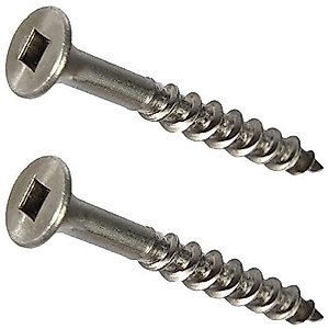 #10 x 1-1/4 Deck Screws Stainless Steel Square Drive Wood/Composite Qty 100