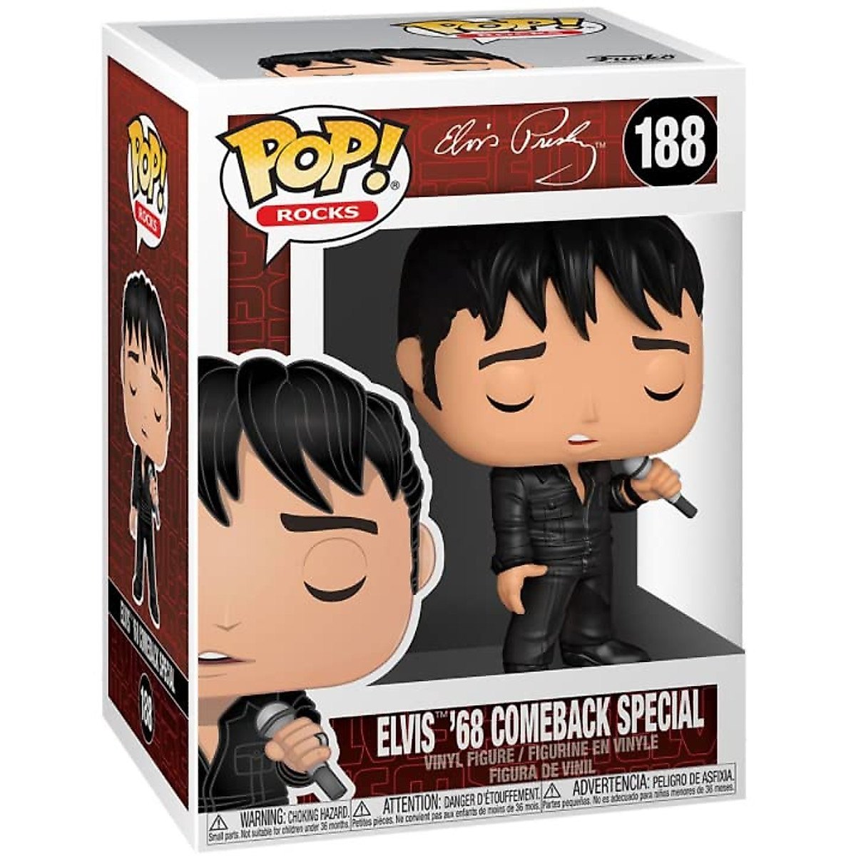 POP Elvis - '68 Comeback Special Funko Pop! Vinyl Figure (Bundled with Compatible Pop Box Protector Case), Multicolored, 3.75 inches