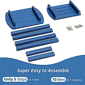 LUE BONA Adirondack Outdoor Side Table, Navy Blue Poly Outdoor Patio End Table Weather Resistant, Pool Composite Plastic Morden Side Table for Patio, Pool, Porch, Garden, Lawn