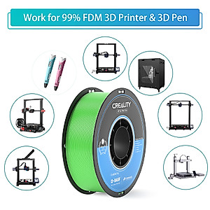 Creality PLA Filament 1.75mm Green, 1.75 PLA 3D Printer Filament, Less Bubbles No Odor, High Toughness Print PLA Filament BASF for Most FDM 3D Printer, Dimensional Accuracy +/- 0.03 mm, 1KG Spool