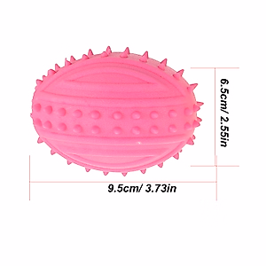 LUOZZY 3Pcs Dog Chewing Ball Puppy Squeaky Ball Interactive Teething Rugby Ball Toy Indoor Outdoor Plaything Pet Supply