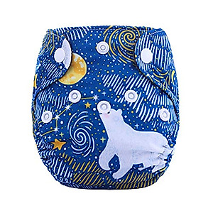 Thank u Mom Cloth Diapers Newborn All in One for Full Term or Preemie Babies or Smaller Infants 6Pack (Space Mysteries)
