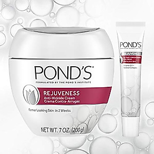 Pond's Anti-Wrinkle Cream and Eye Cream Anti-Aging Face Moisturizer Rejuveness With Vitamin B3 and Retinol Complex, 7 Ounce (Pack of 2)