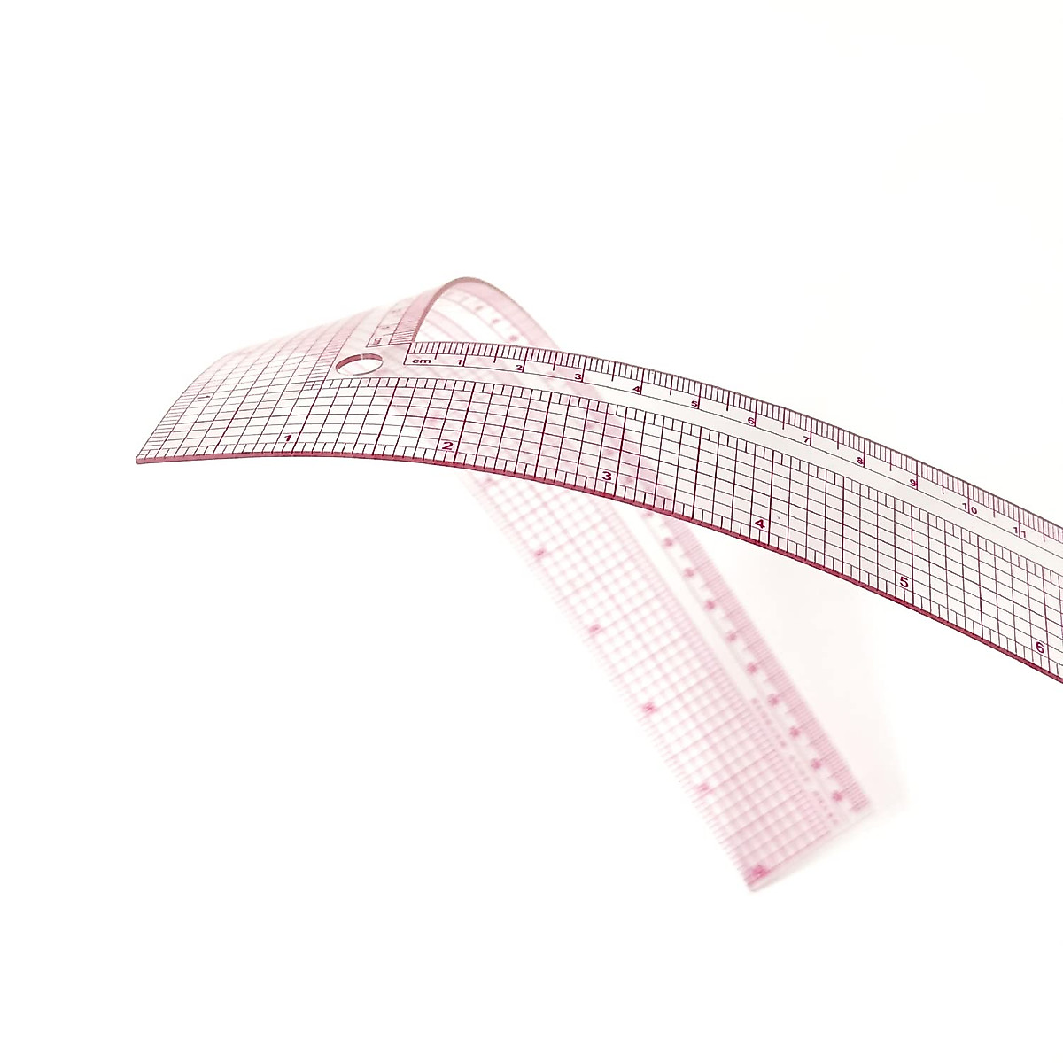 KEARING 12 Inch Plastic L-Square Ruler Clear Sewing Ruler for Pattern Making, Fabric Sewing Measuring Supplies