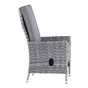 Elle Decor Vallauris Patio Outdoor Furniture Collection, Premium All Weather Wicker, 5 Piece Reclining Set, Gray