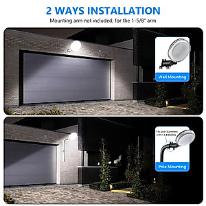LED Barn Lights 100W, 10,000LM Dusk to Dawn Outdoor Security Flood Lighting with Photocell, 150° Adjustable, 6500K Daylight, IP66 Waterproof Street Light for Warehouse, Yard, Garage Lighting (2 Pack)