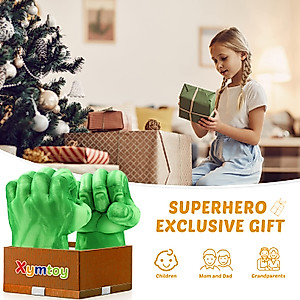 XYMTOY Superhero Toys Incredible Smash Fists Incredible Gloves Boxing Gloves for Toddlers Boys and Girls,Green