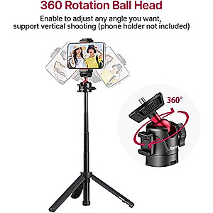 Camera Phone Tripod Flexible for Gopro - Mini Desktop Table Tripod Extendable Handle Selfie Stick Phone Hot Shoe Mount Remote Shutter Vlog Kits for Sony iPhone Gopro Hero Black