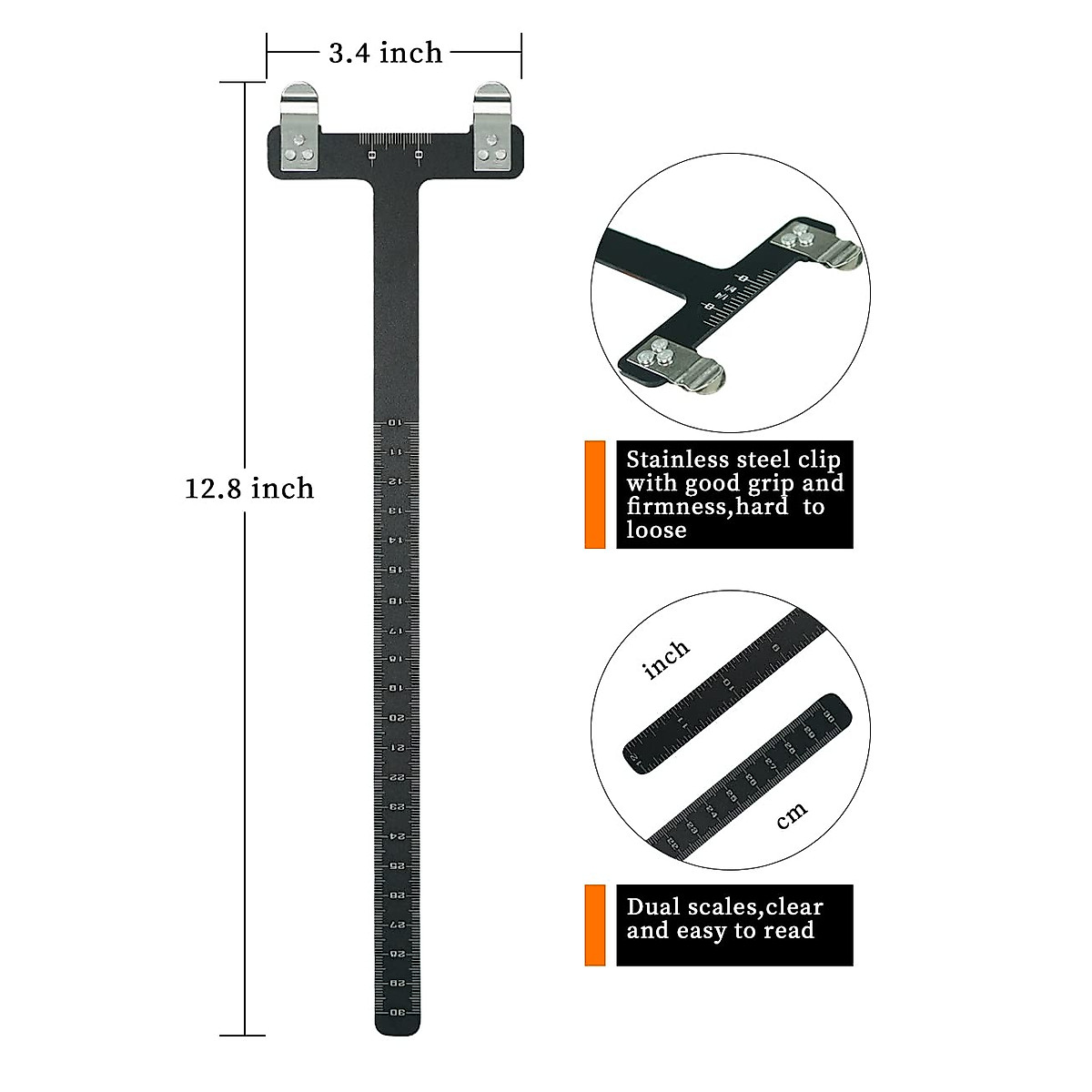 longbowmaker Archery Bow String Nock Points Pliers Set T Shape Bow Square Ruler Nocking Point Buckles Plier (Black)