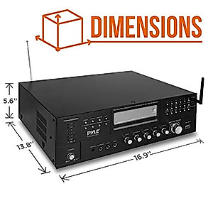 Pyle 4-Channel Karaoke Home Wireless Microphone Amplifier - Audio Stereo Receiver System, Built-in CD DVD Player, Dual UHF Wireless Mic/MP3/USB Reader, AM/FM Radio - Pyle PWMA5000BA