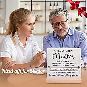 Mentor Gifts for Women Men, Thank You Mentor Sign, Plaque With Stand, Leaving Going Away Retirement Appreciation Gifts for Boss, Coworker, Teacher, Counselor, Coach, Supervisor