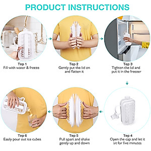 ALSOMTEC Portable Ice Ball Maker Sanitary Ice Cube Tray for Freezer 2 in 1 Ice Maker Mold Makes 17 Ice Round Cubes mold BPA-Free(Pink)