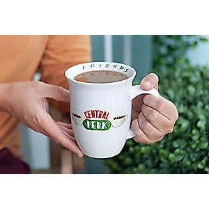 Silver Buffalo Friends Central Perk Logo Wide Rim Ceramic Mug, 16 Ounces