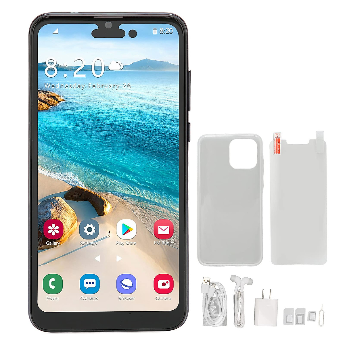 Yoidesu 4G Unlocked Smartphones,I14pro 6.1in Dual SIM Mobile Phones,3GB RAM 64GB ROM,8MP 16MP Dual Camera,4000mAh Battery Cheap Phones with 128G Expansion(Black)