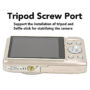 4K Digital Camera, 58MP 16X Zoom Auto Focus Vlogging Camera, Kids Compact Camera with 2.88Inch HD TFT Screen, Face Recognition, Timing Function, Fixed Focus Macro (Gold Color)