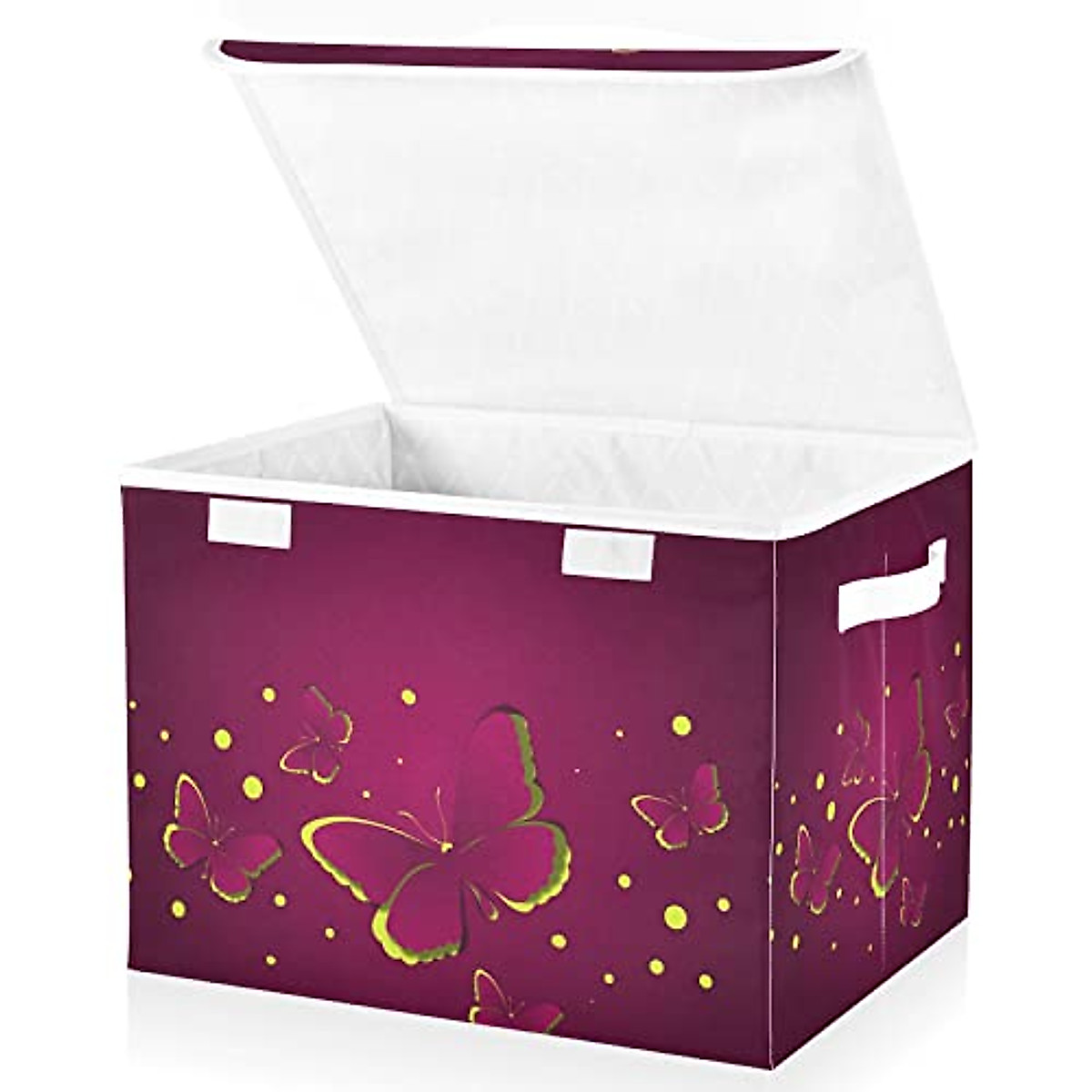 innewgogo Butterfly Storage Bins with Lids for Organizing Storage Baskets with Handles Oxford Cloth Storage Cube Box for Cat Toys