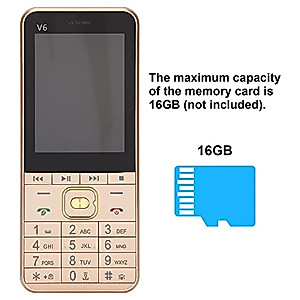 Hilitand 2G Cell Phone for Seniors, 2.8in 32MB+32MB Memory Unlocked Phone, Unlocked Senior Basic Phone with Four SIM Cards, 2000mAh Battery, with Flashlight and Speaker, 3.5mm Headphone Jack(Gold)