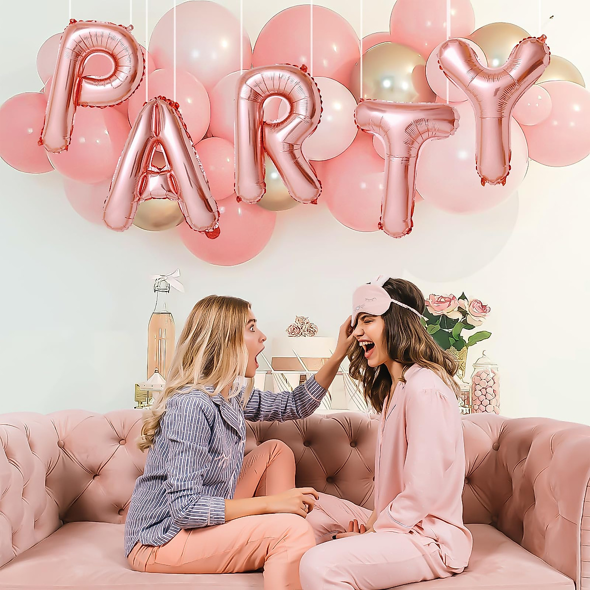 52 Pcs Rose Gold Letter Balloons 16 Inch Mylar Foil Alphabet A-Z Balloon Custom Personalized Phrase Banner Reusable for Birthday Baby Shower Wedding Anniversary Party Decoration