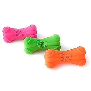 Hartz DuraPlay Bone Squeaky Latex Dog Toy for Small Breeds, 3 Pack