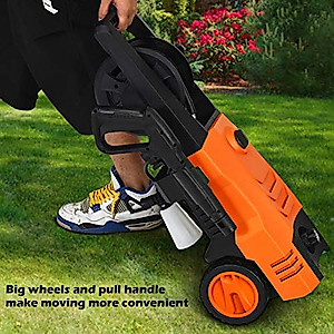 Goplus 3500PSI Electric Pressure Washer, 2.6GPM 1800W Portable High Power Washer Machine w/4 Nozzles for Car Fence Patio Garden Cleaning (Orange)