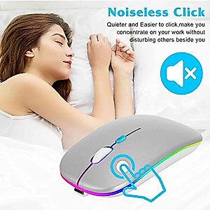 UrbanX 2.4GHz & Bluetooth Mouse, Rechargeable Wireless Mouse for Huawei nova 6 5G Bluetooth Wireless Mouse for Laptop/PC/Mac/Computer/Tablet/Android RGB LED Sky Blue