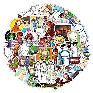Dream Team SMP Stickers 50pcs, Fun Trendy Waterproof Vinyl Decals for Teens Laptop Water Bottles Cars Phone Skatebord Bike Luggage Travel Case