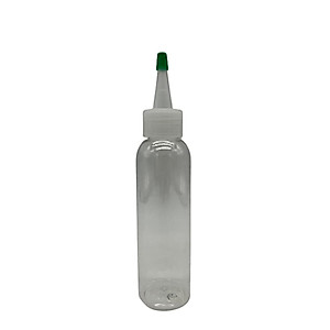 Natural Farms 4 oz Clear Cosmo BPA FREE Bottles - 12 Pack Empty Refillable Containers - Essential Oils - Hair - Aromatherapy | Natural Yorker Cap with green tip - Made in the USA