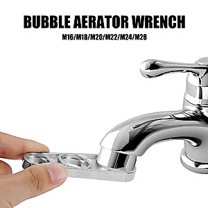 2pcs Faucet Bubbler Wrenches, Multi-Use Faucet Aerator Key 6 Sizes 16/18/20/22/24/28mm Sink Aerator Wrenches Detach Tool for Kitchen Bathroom Faucet Parts Repair Spanner
