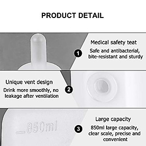 Tofficu Goat Feeding Milk Bucket Bottle Lamb Feeding Bottle with Nipples 850ml Livestock Drink Bottle Jug Goat Calf Milk Water Bottle for Farm Accessories Bottles