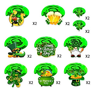 36 Pcs Saint Patricks Day Decorations Hanging Swirls, NO-DIY St Patrick's Day Decorations, St Patricks Day Decorations Whirls Glitter Foil Ceiling Swirls, St Patricks Day Decorations For Office