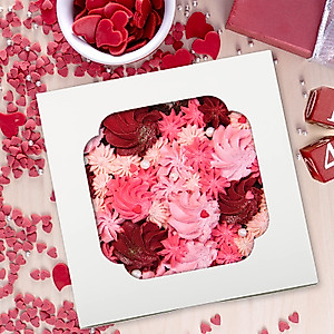 TOMNK 20pcs Cake Boxes, 12x12x6Inch White Bakery Boxes with Window, Disposable Cake Caddy Carrier Container for Valentine's Day, Mother's Day, Pie Pastries Cookies Cakes