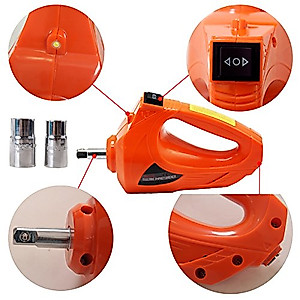 MarchInn 12V DC 5 Ton Electric Car Jack Kit 3 in 1 Hydraulic Floor Jack with Tire Inflator Pump LED Flashlight and Electric Impact Wrench Car Repair Tool Kit for Car SUV Truck Lift Tire Change