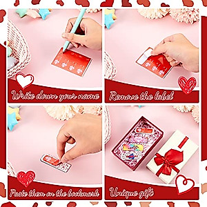 48 Pack Valentine's Day Magnetic Bookmark for Kids Women with 48 Valentine's Stickers Assorted Stationery Rewards Gifts in 12 Different Designs Book Reading Accessories Classroom Party Supplies